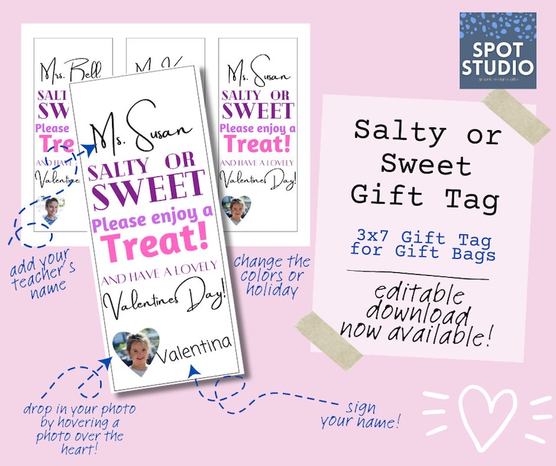 Salty & Sweet Treat Gift Tag for Teachers EDITABLE PRINTABLE - Etsy