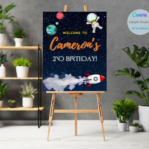 Space Birthday Party Thank You Card, Thank You Card, Space Thank You ...