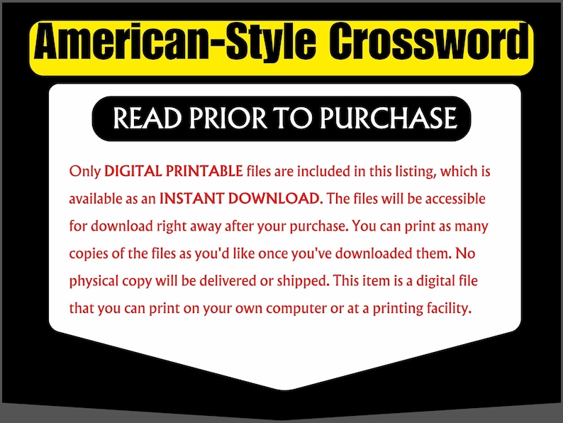100 Crossword Puzzles for Adults: Brain Teaser (PDF) - Etsy