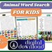 Animals Word Search Puzzle for Kids | Games for Kids | Printable ...