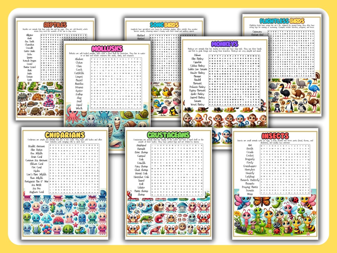Animals Word Search Puzzle for Kids | Games for Kids | Printable ...