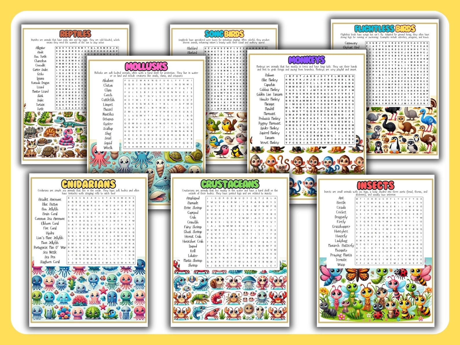 Animals Word Search Puzzle for Kids | Games for Kids | Printable ...