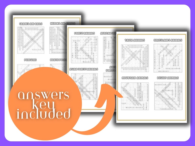 Animals Word Search Puzzle for Kids | Games for Kids | Printable ...