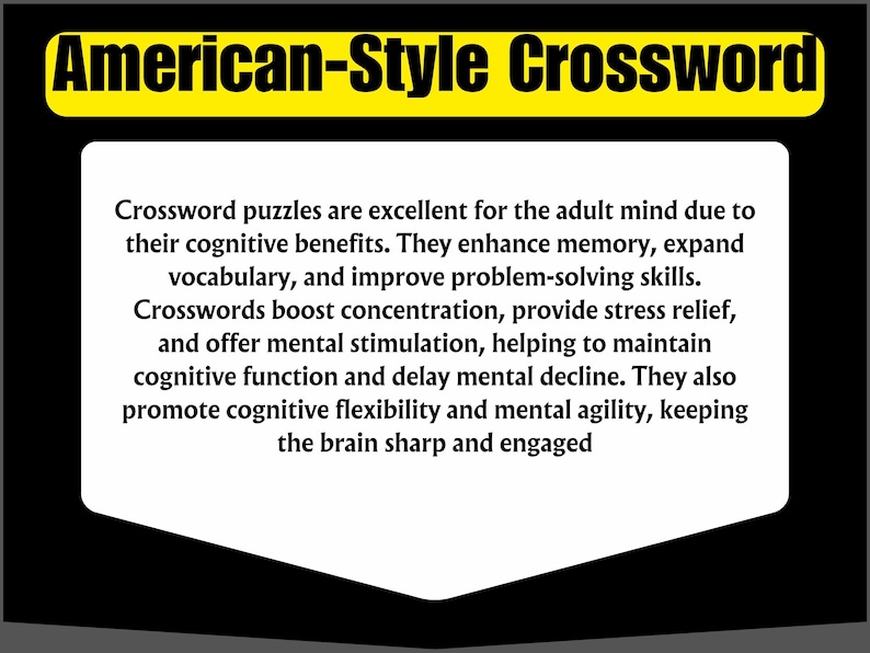 100 Crossword Puzzles for Adults: Brain Teaser (PDF) - Etsy