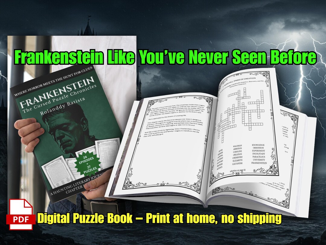 Frankenstein Puzzle Book | Gothic Horror Activity | Crosswords ...