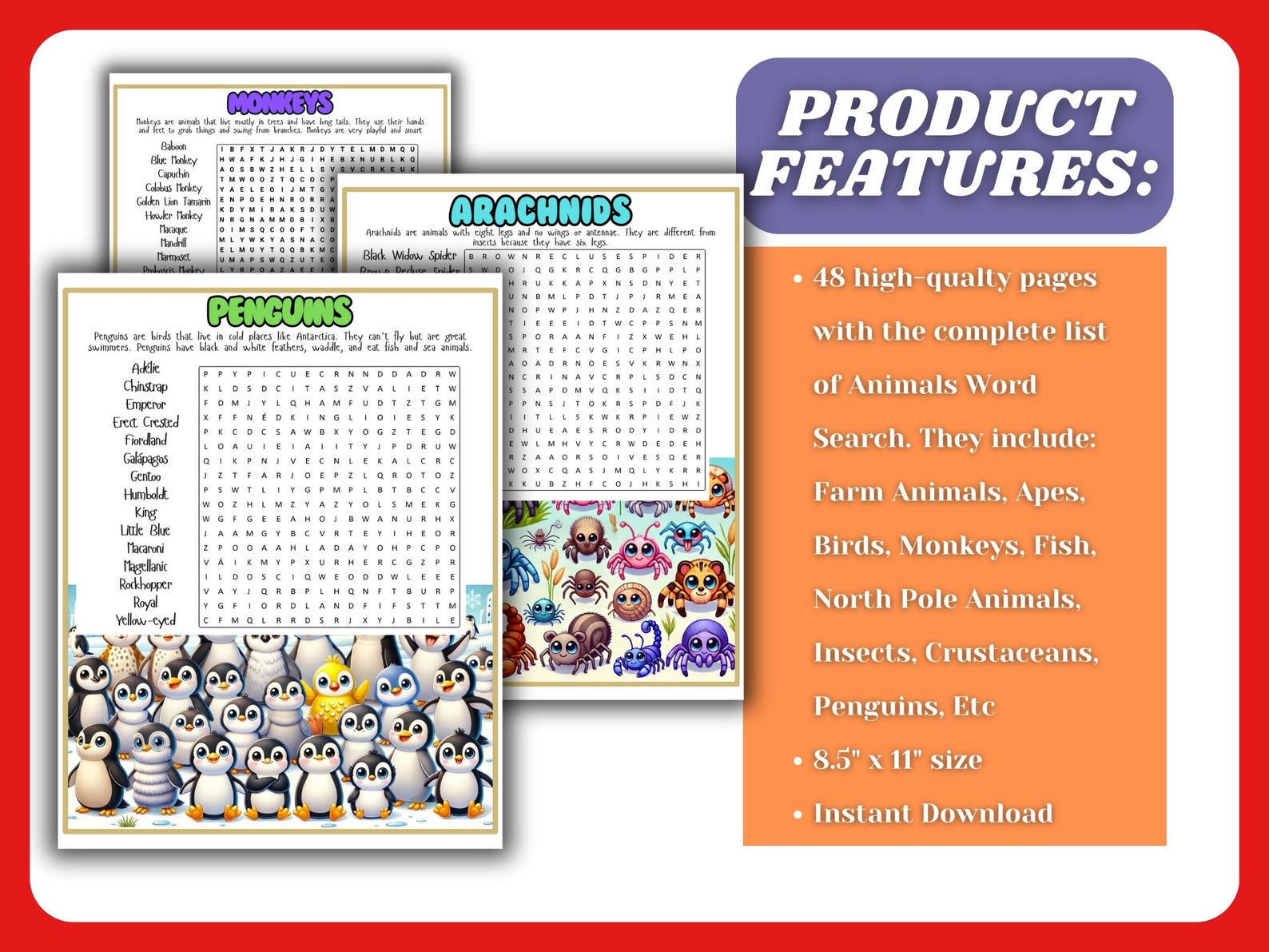 Animals Word Search Puzzle for Kids | Games for Kids | Printable ...