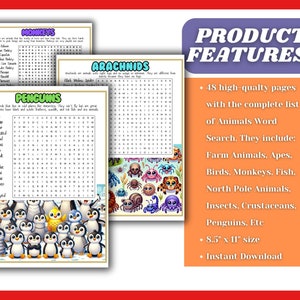 Animals Word Search Puzzle for Kids | Games for Kids | Printable ...