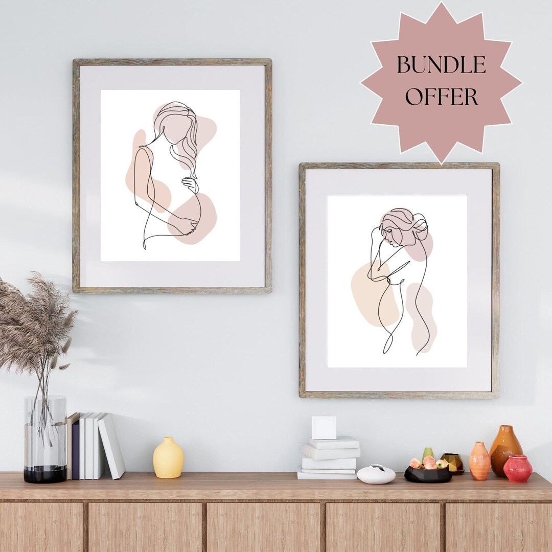 Beautiful Pregnancy Art Print Bundle | Pregnancy Gift | Pregnancy Art ...
