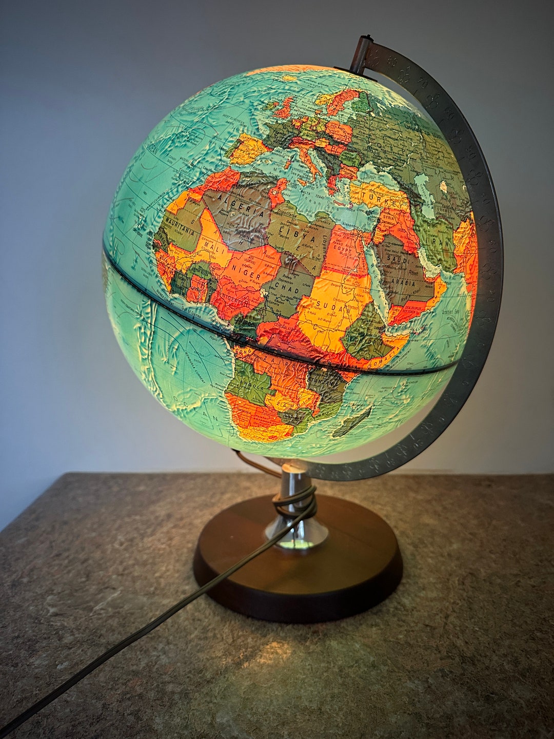 Vintage Hammond Scan-globe A/S Lighted Globe / 1972 Hammond Illuminated ...