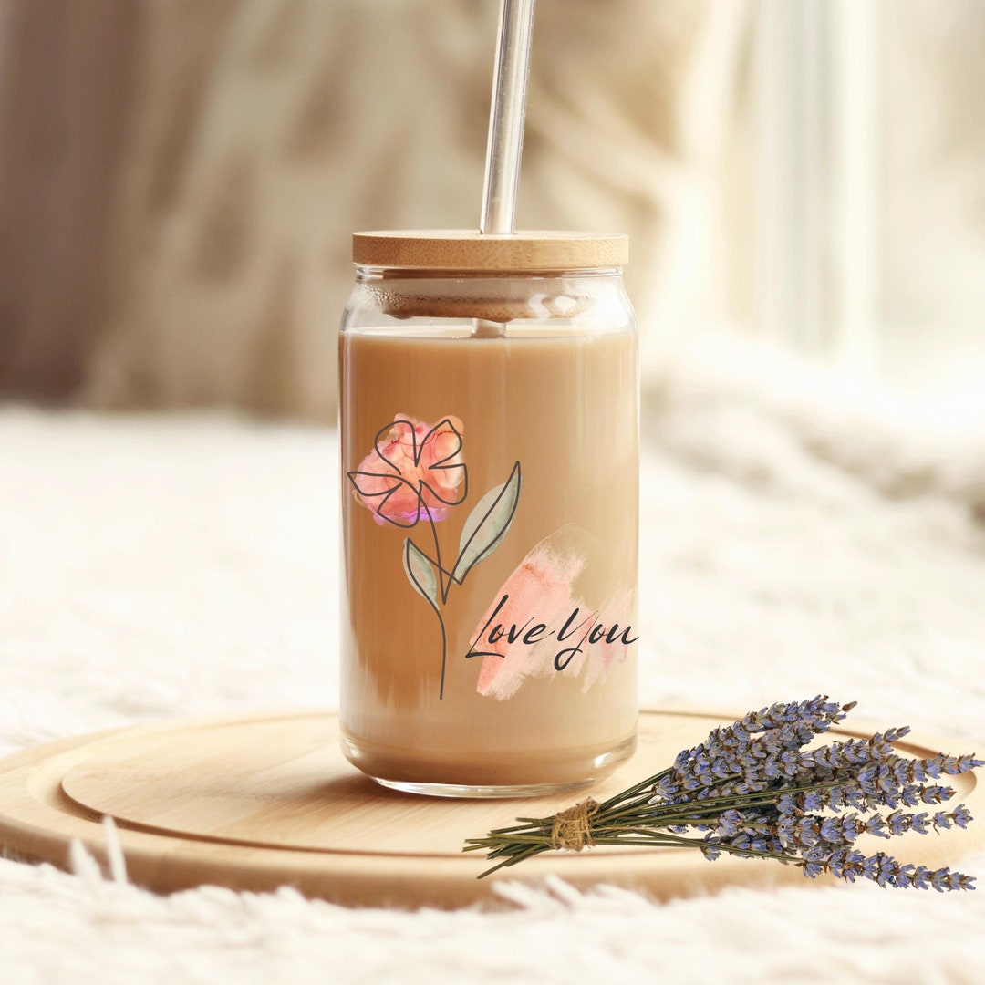 Iced Coffee Cup Glass Tumbler With Straw Iced Coffee Glass With Lid ...