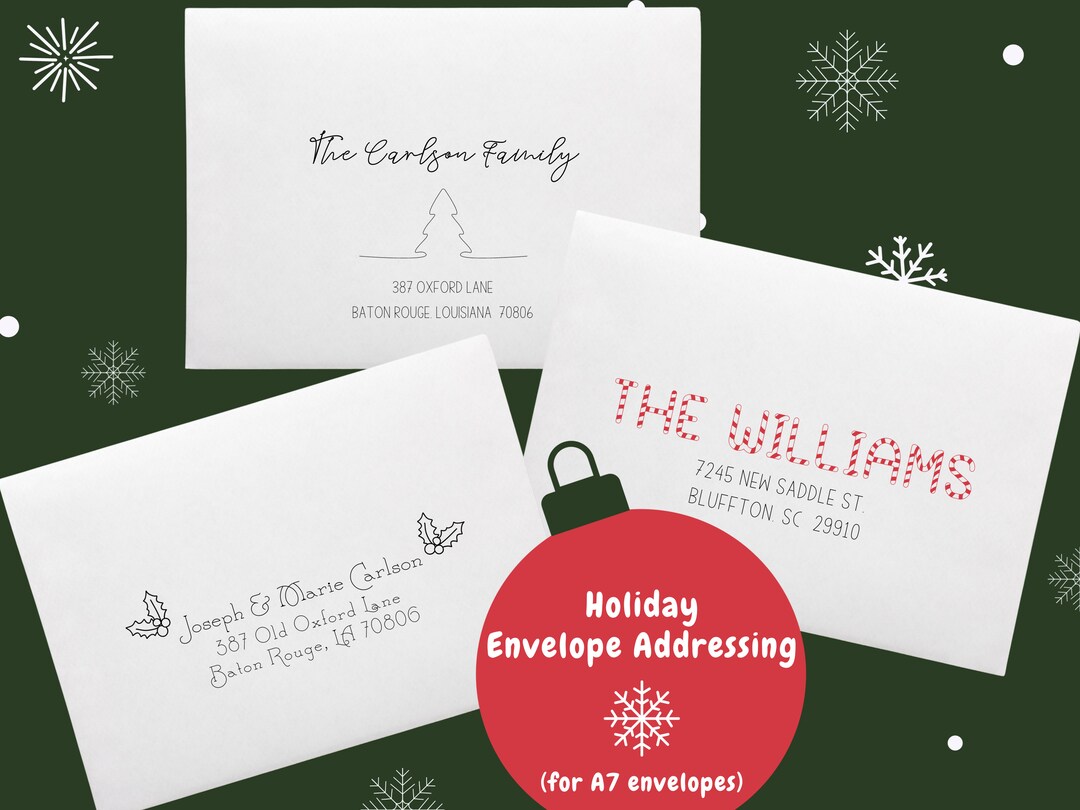 Custom Holiday Envelope Addressing | Hand Addressing | Modern ...