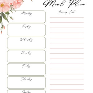 INSTANT DOWNLOAD Weekly Meal Planner Grocery List Combo Template Bundle ...