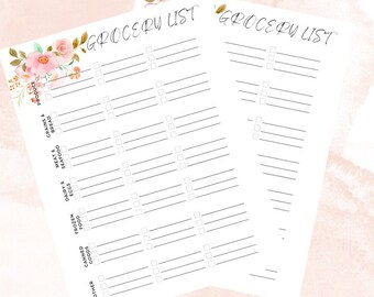 INSTANT DOWNLOAD Printable Minimalist Grocery List Organized by ...