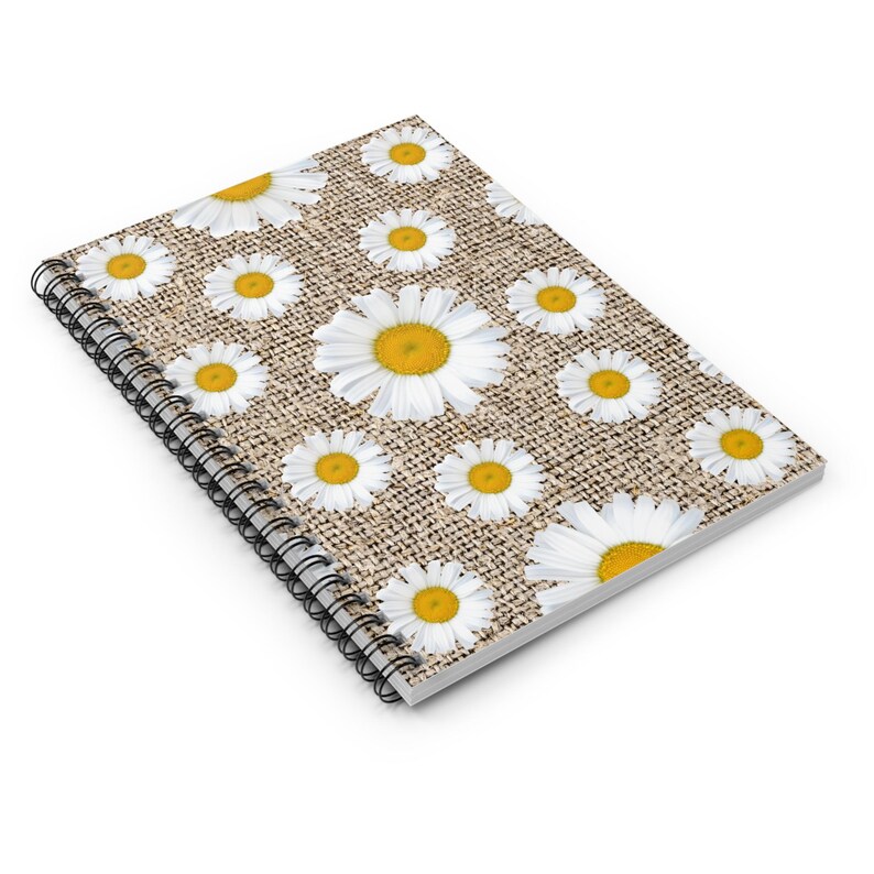 Daisy Floral Spiral Notebook, Ruled Line Paper, 6x8 (document Pocket ...