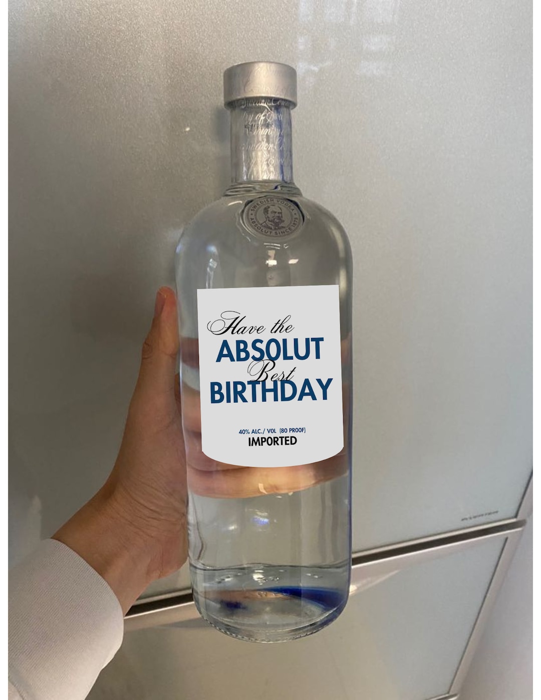 Absolut Vodka Custom Liquor Label Birthday Liquor Label Vodka Custom ...
