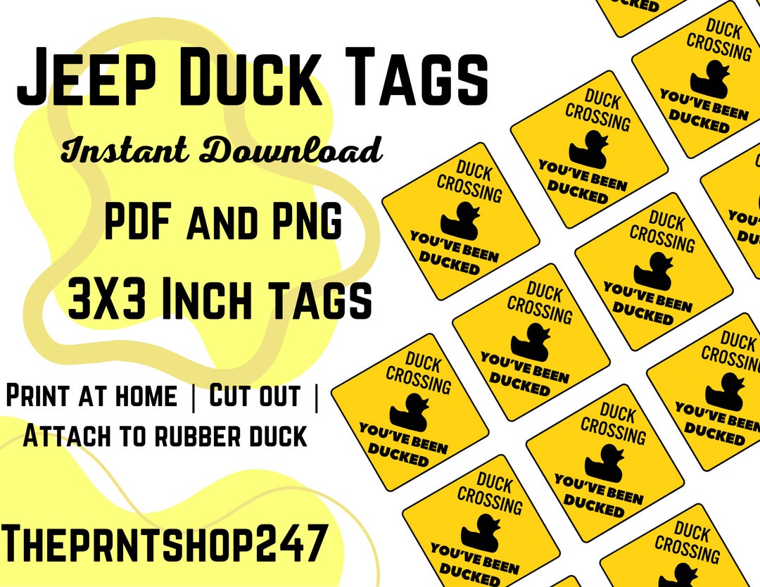 Jeep Duck Tags Duck Duck Jeep Printable Tags Instant Download-printable ...