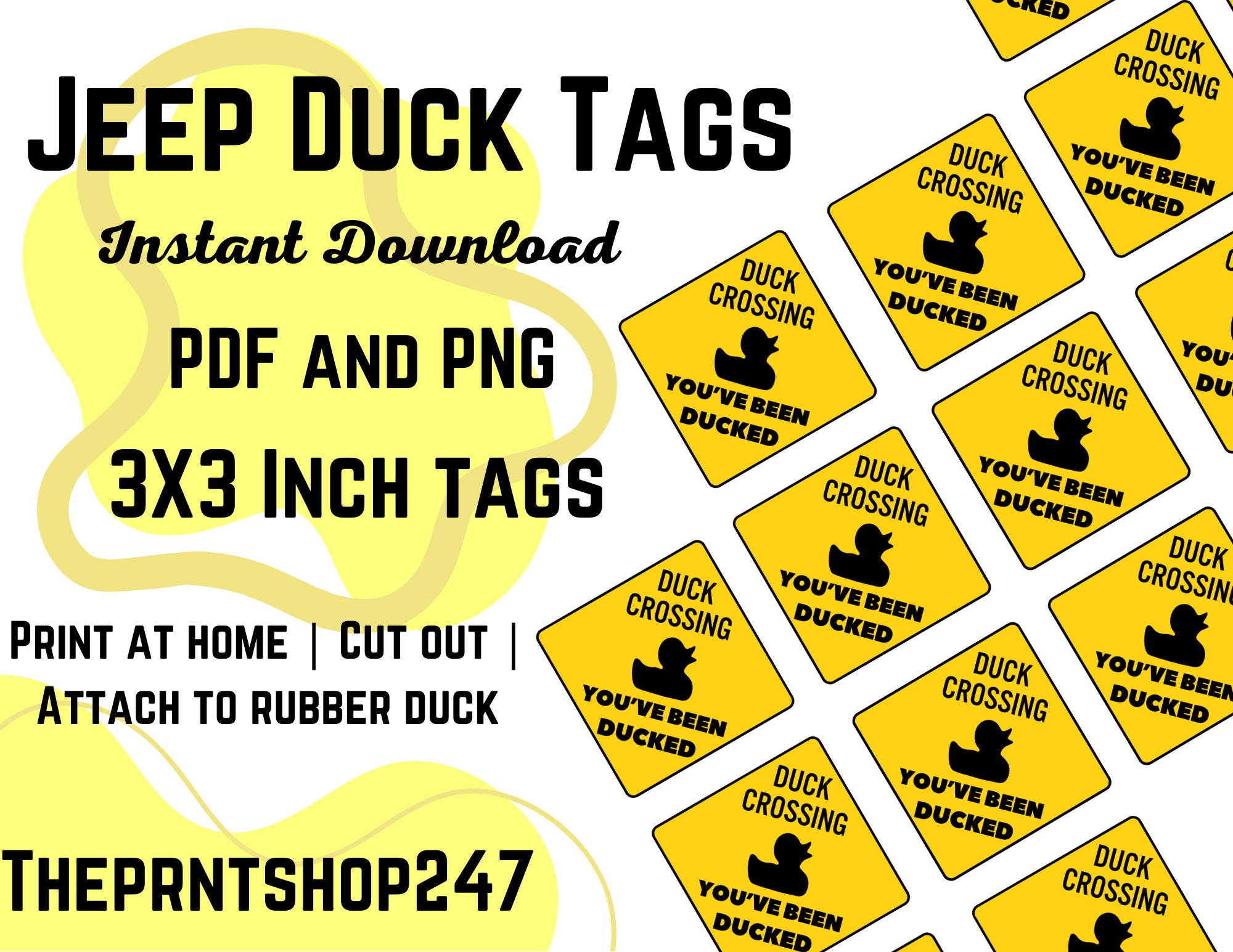 Jeep Duck Tags Duck Duck Jeep Printable Tags Instant Download-printable ...