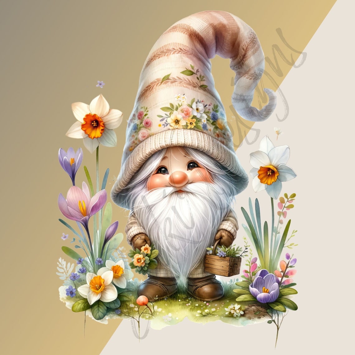 Spring Garden Gnomes Clipart Bundle - Etsy