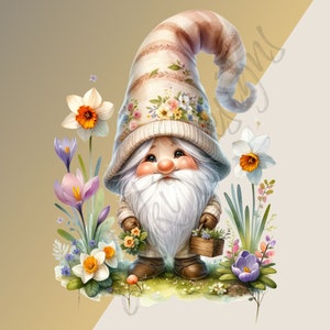 Spring Garden Gnomes Clipart Bundle - Etsy