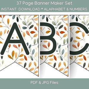 Vibrantly Colored Autumn-themed Alphabet and Number Set: Create Your ...