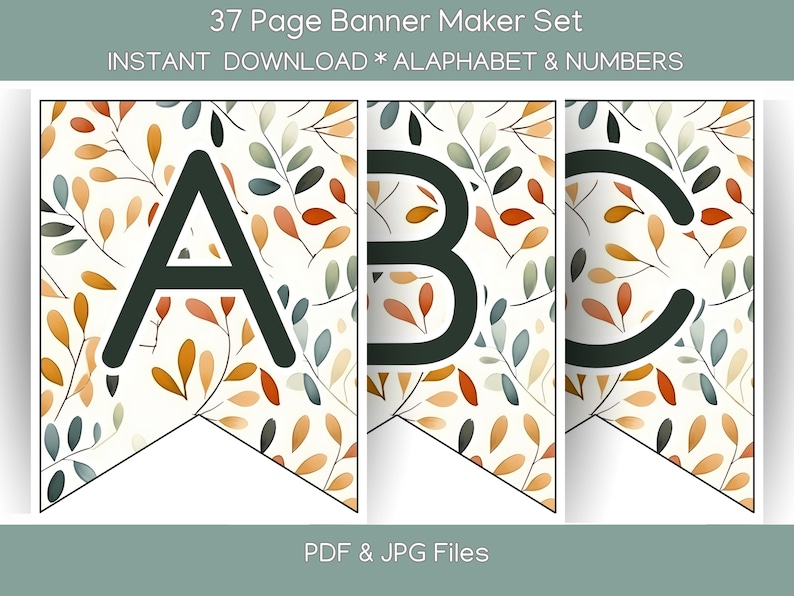 Vibrantly Colored Autumn-themed Alphabet and Number Set: Create Your ...