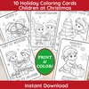 10 Printable Christmas Coloring Cards – Holiday Fun for Kids ...