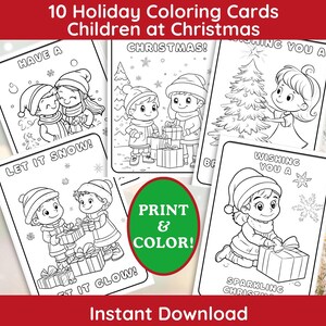 10 Printable Christmas Coloring Cards – Holiday Fun for Kids ...