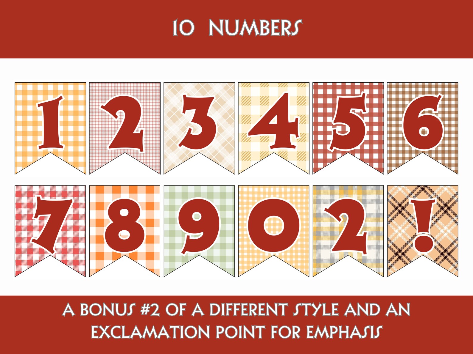 Deep Red Autumn-themed Alphabet and Number Set: Create Your Own Banners ...