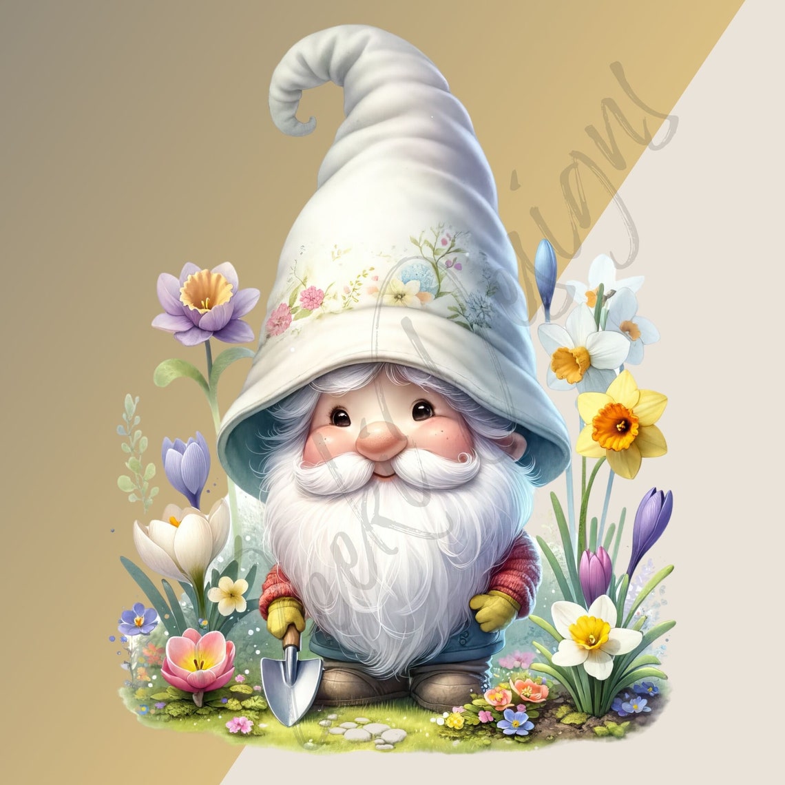Spring Garden Gnomes Clipart Bundle - Etsy