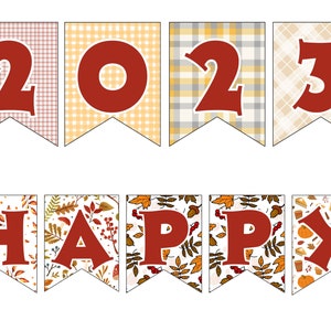Deep Red Autumn-themed Alphabet and Number Set: Create Your Own Banners ...