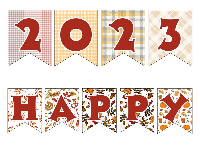 Deep Red Autumn-themed Alphabet and Number Set: Create Your Own Banners ...