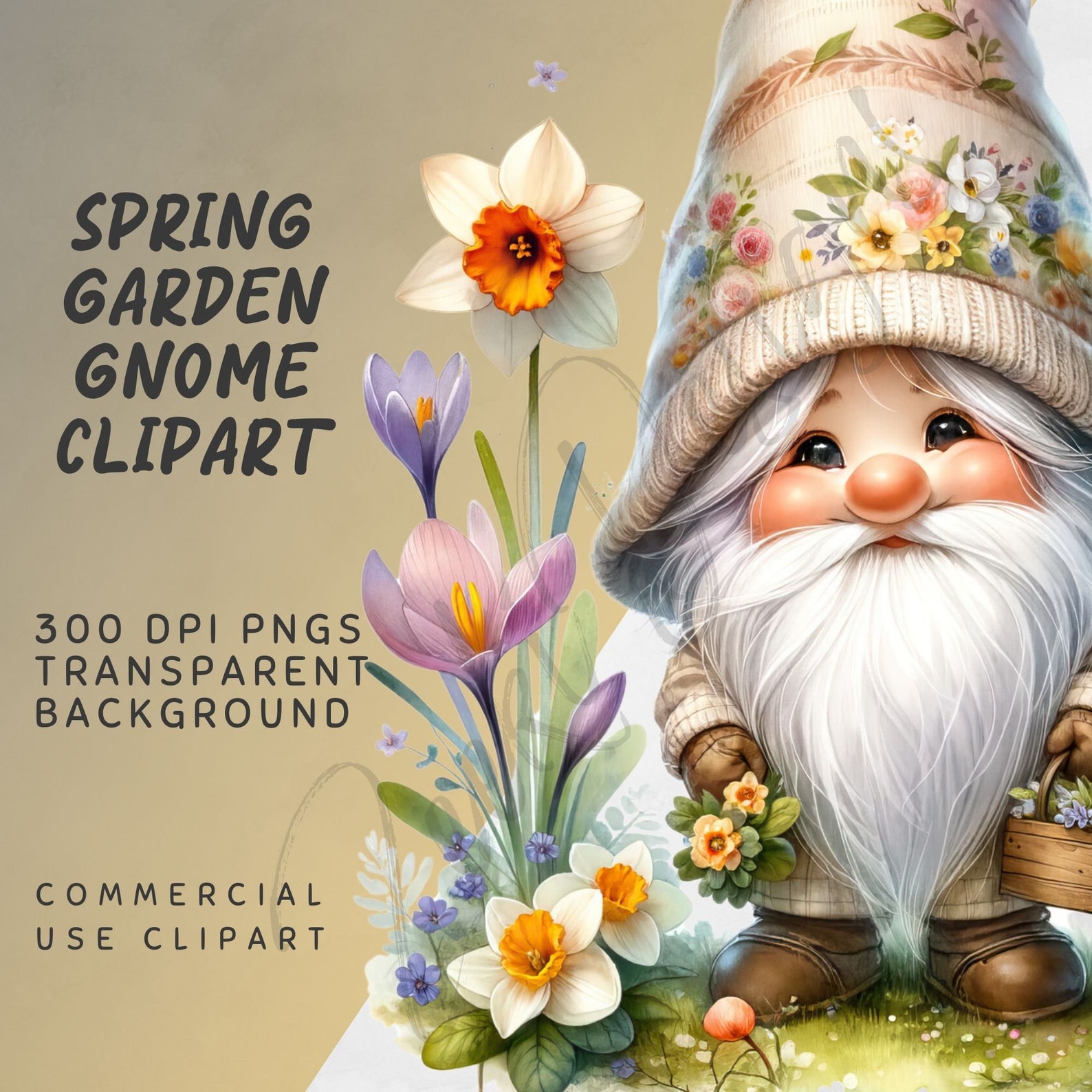 Spring Garden Gnomes Clipart Bundle - Etsy