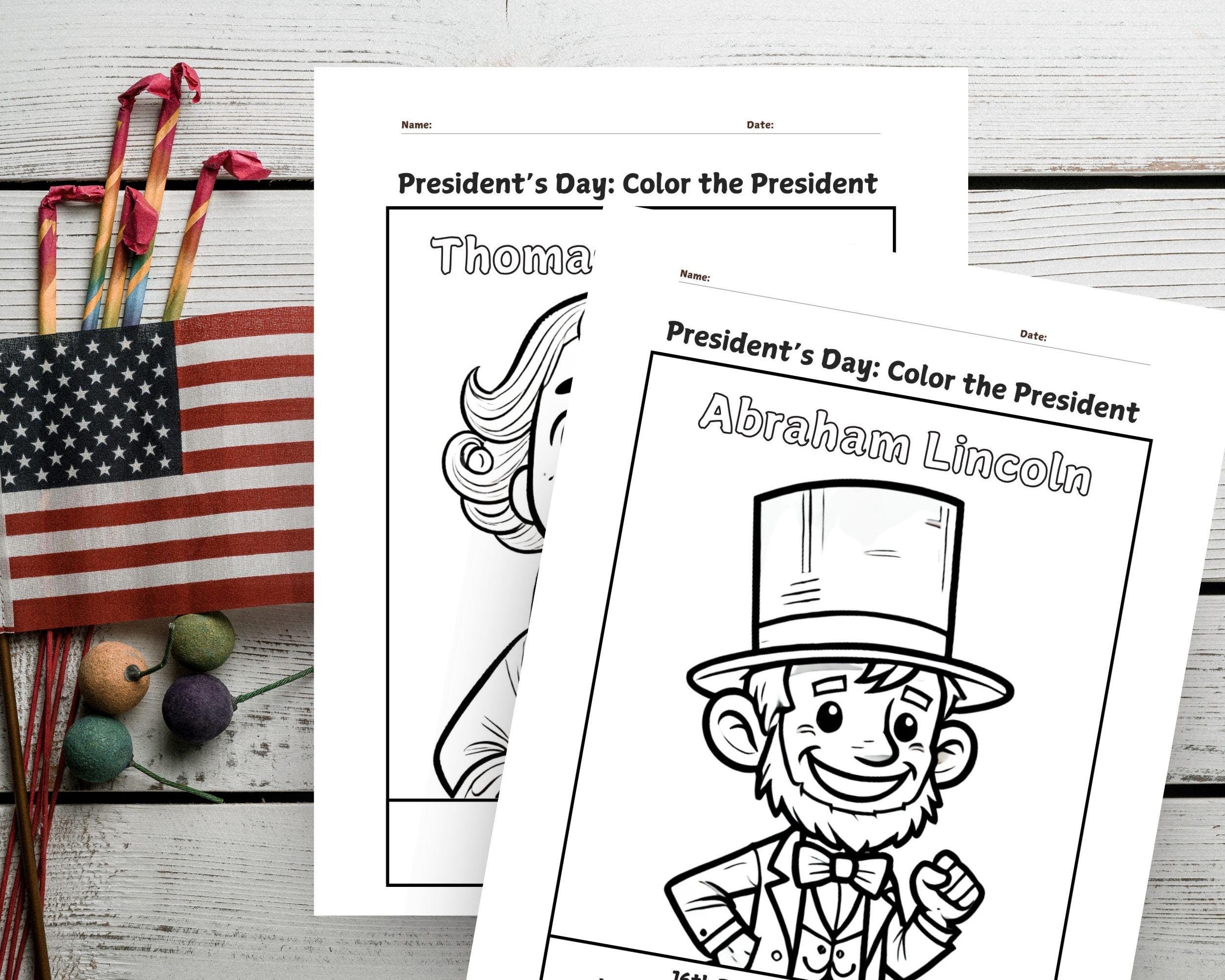 Presidents Day Coloring Pages, U.S. Presidents Craft, U.S. History ...