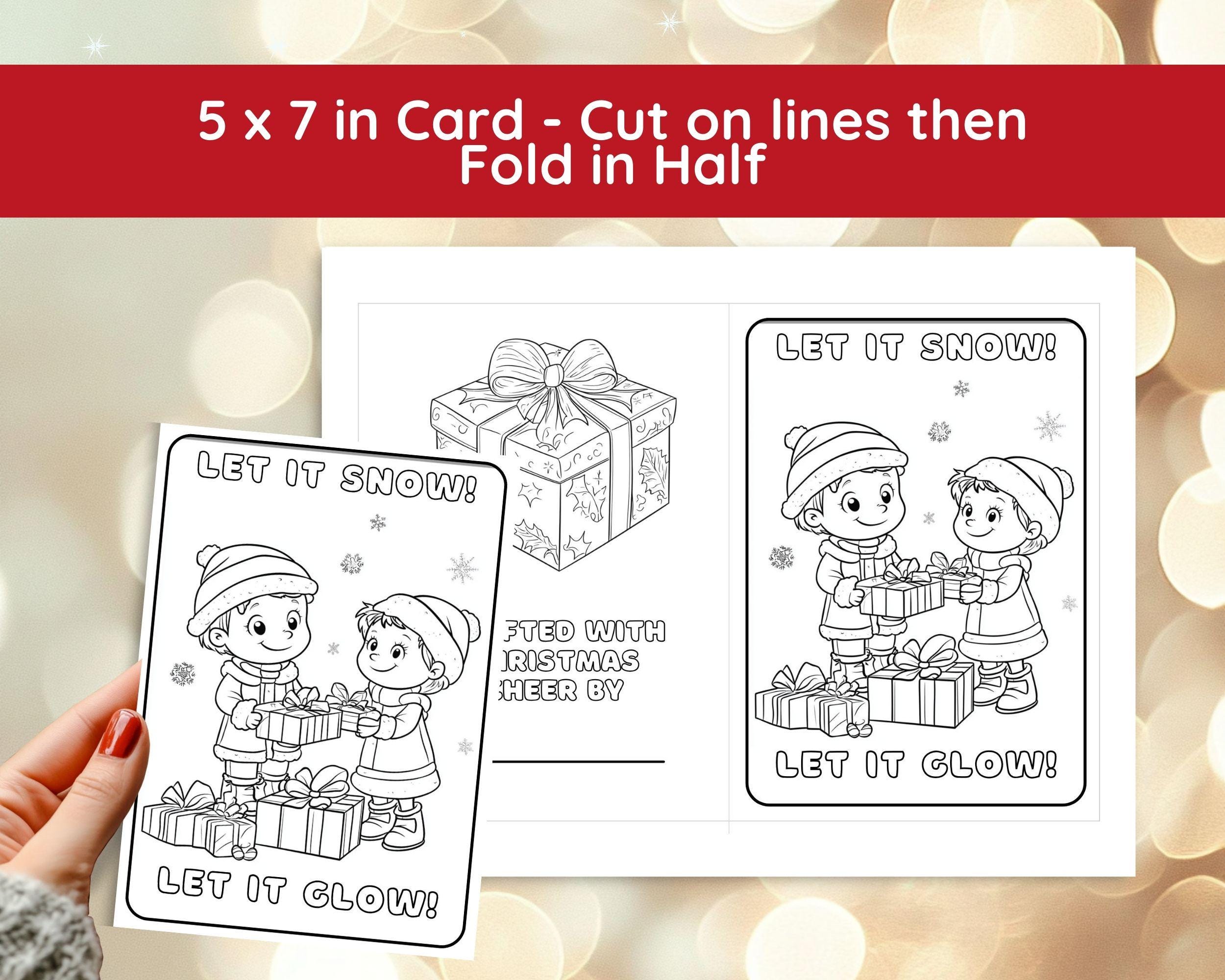 10 Printable Christmas Coloring Cards – Holiday Fun for Kids ...