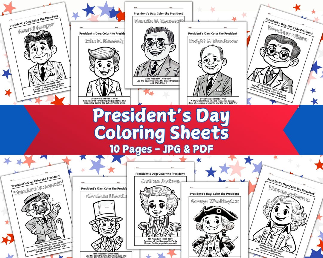 Presidents Day Coloring Pages, U.S. Presidents Craft, U.S. History ...