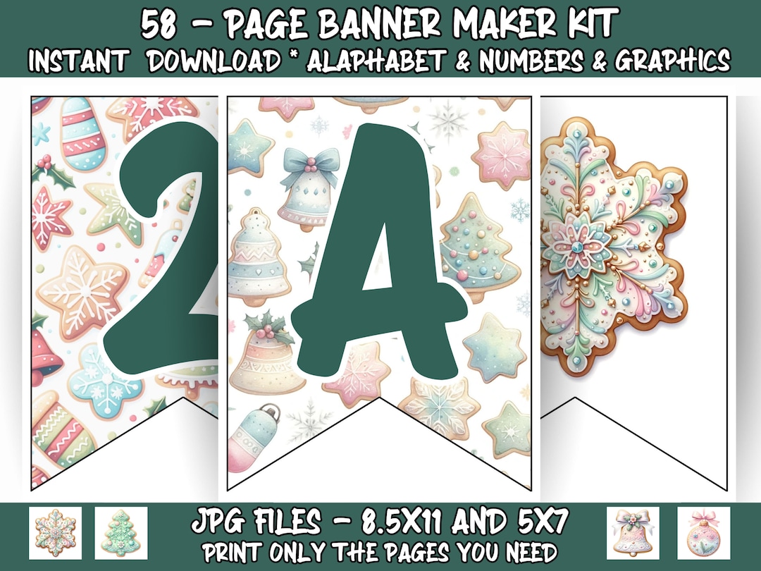 Christmas Cookie Banner Making Kit With Bonus Graphics - Instant ...
