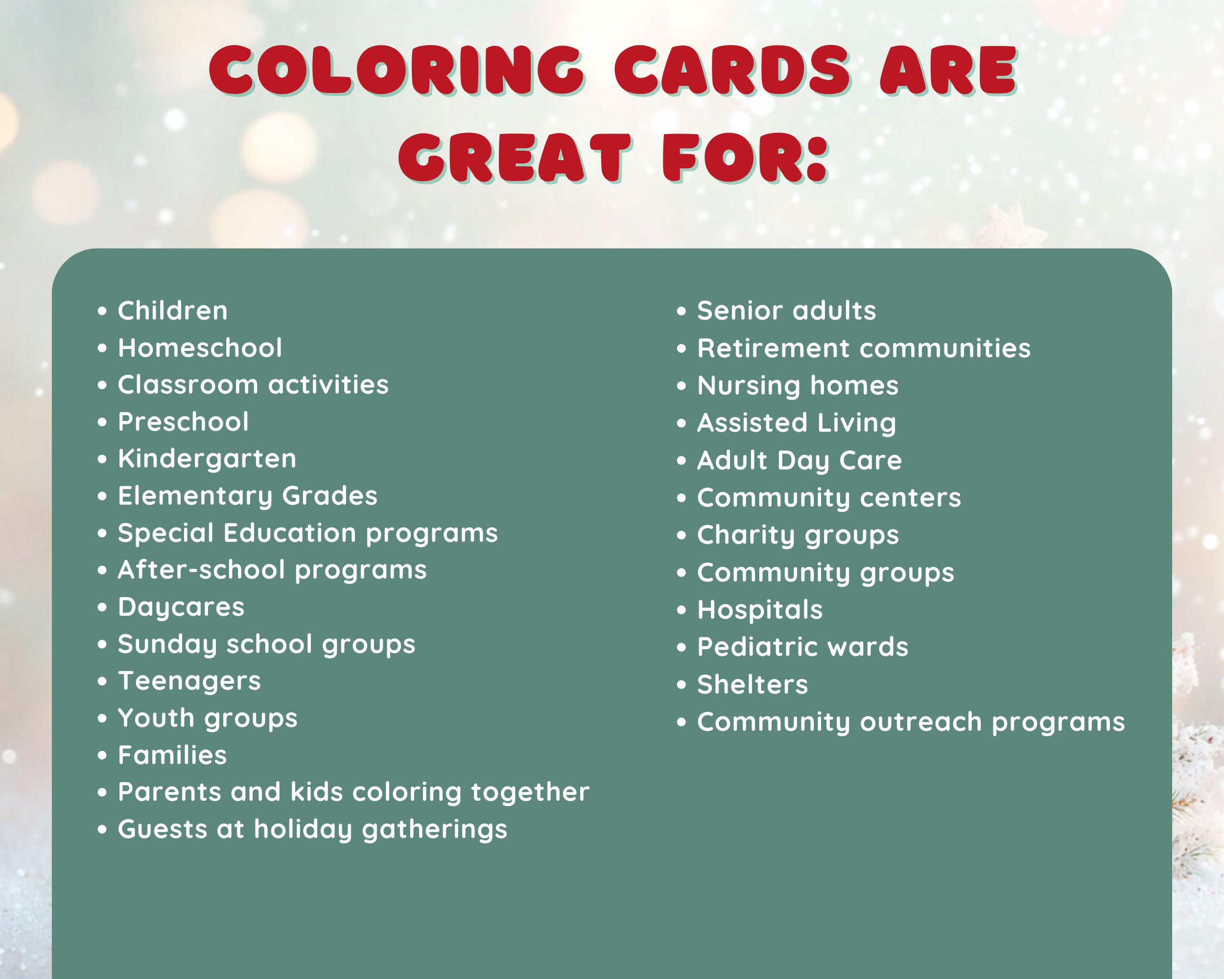 10 Printable Christmas Coloring Cards – Holiday Fun for Kids ...