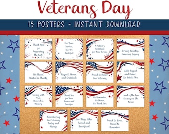 Veterans Day Bulletin Board Kit | 6 Military Branches Posters With ...