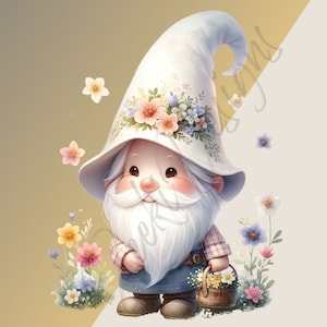 Spring Garden Gnomes Clipart Bundle - Etsy