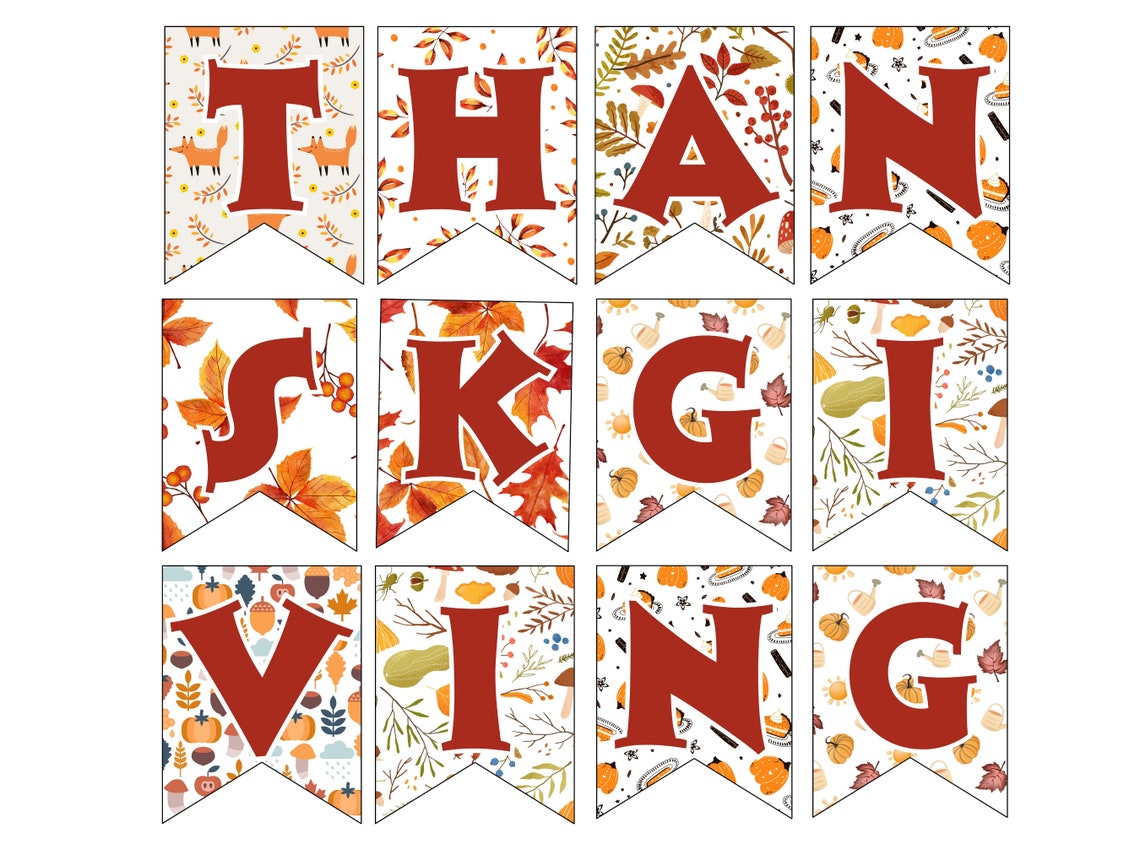 Deep Red Autumn-themed Alphabet and Number Set: Create Your Own Banners ...