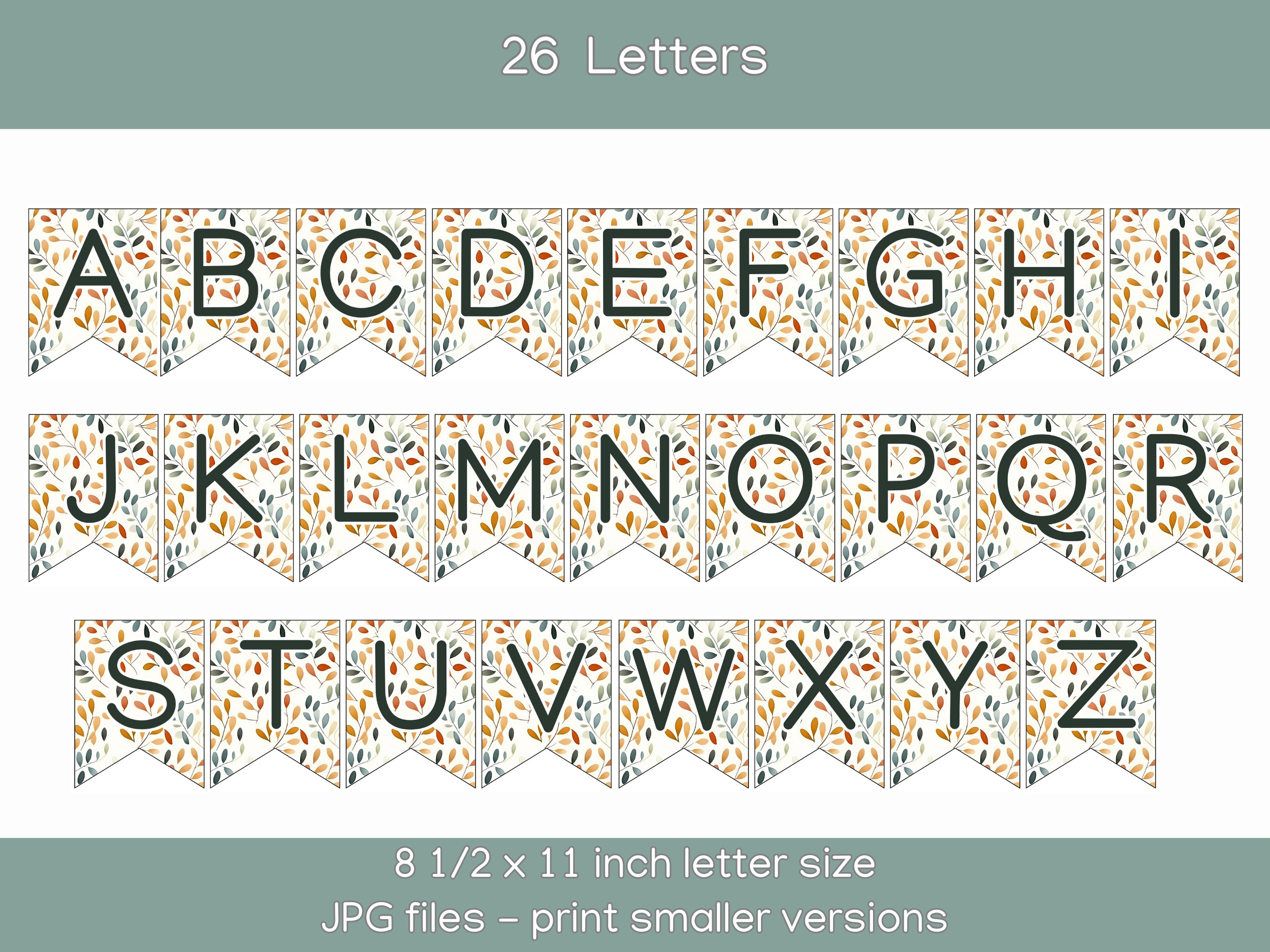 Vibrantly Colored Autumn-themed Alphabet and Number Set: Create Your ...