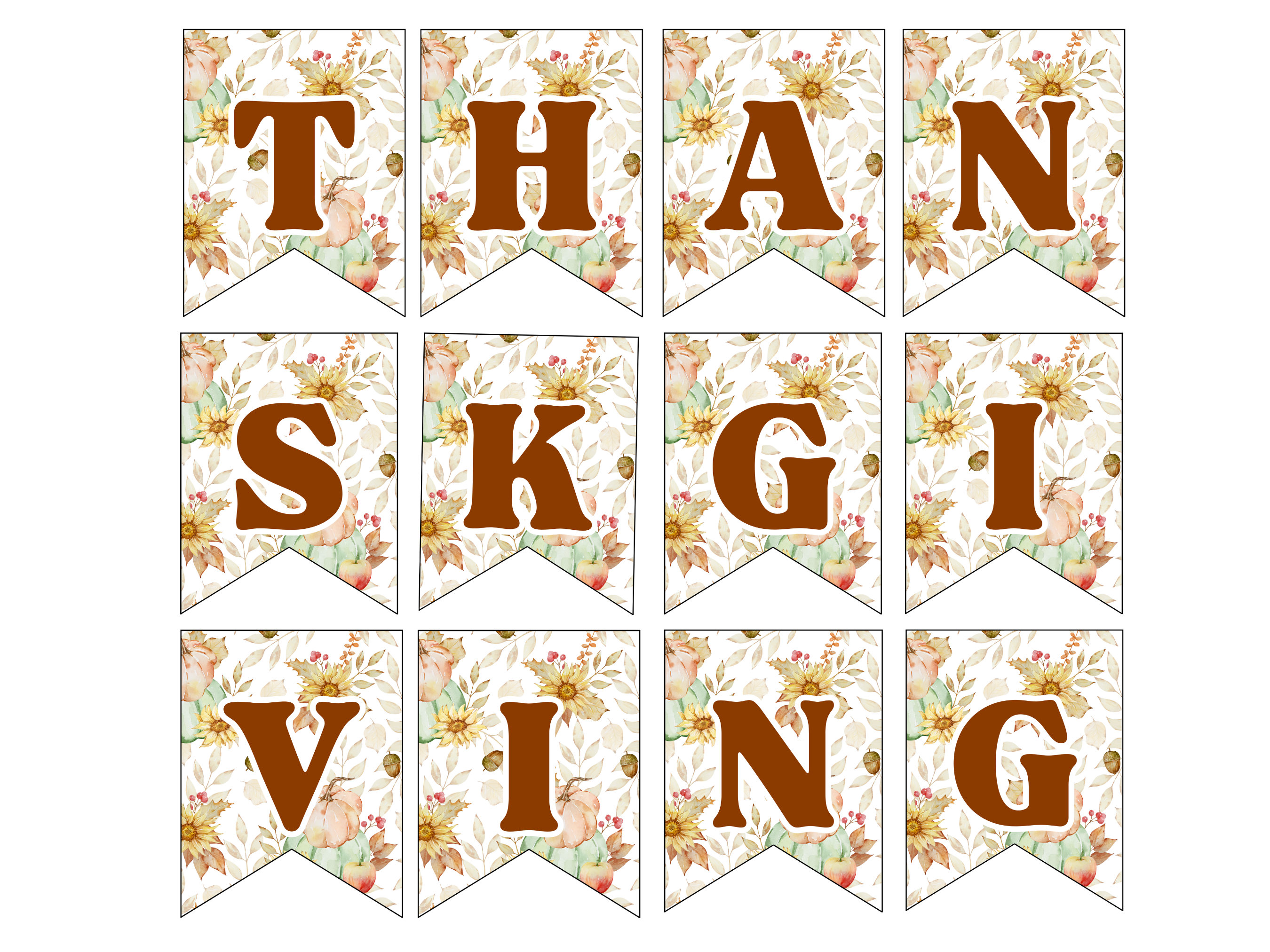 Harvest Bliss Printable Thanksgiving Banner Your Key to Warmth and ...