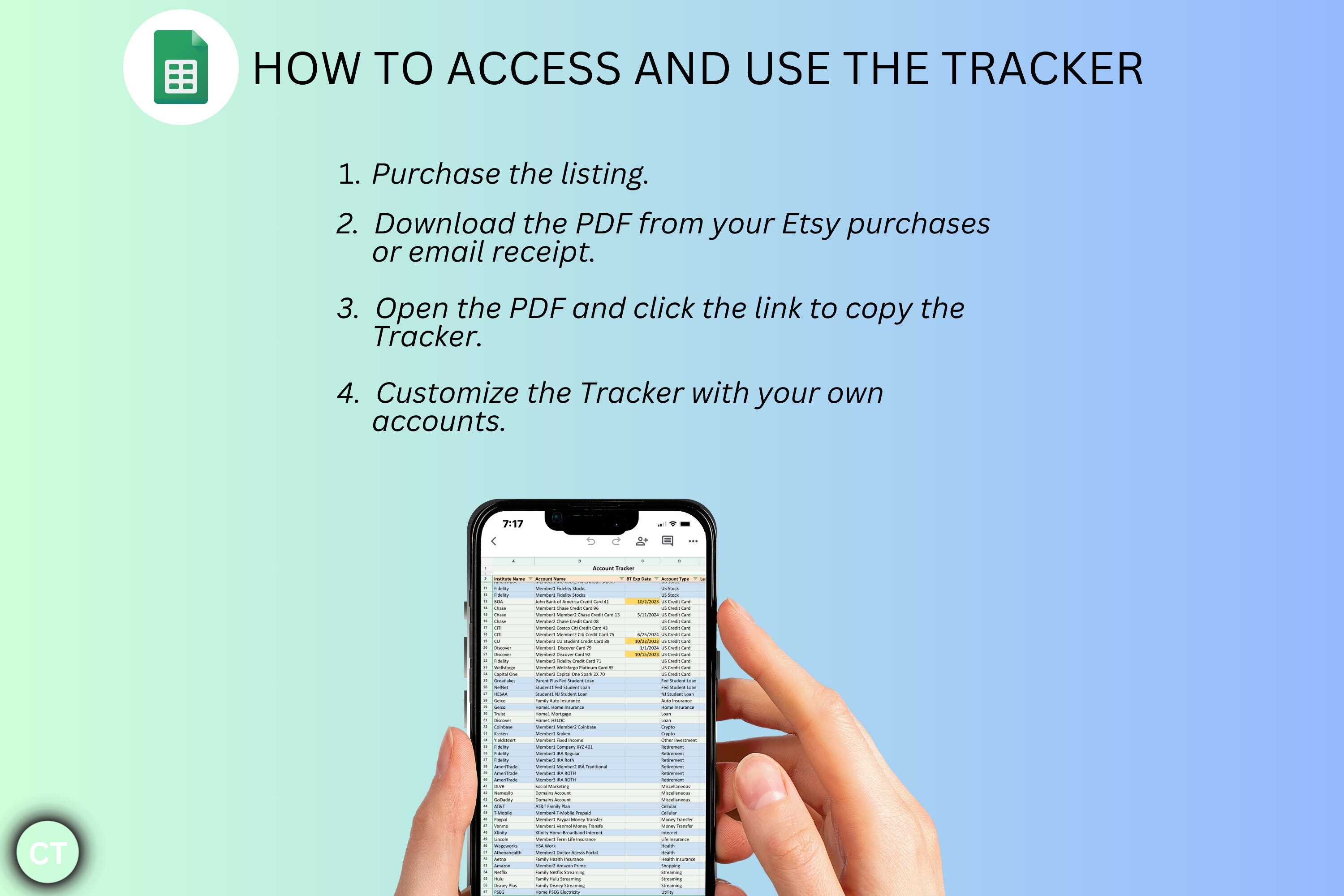Account Tracker for Effortless Account Management, Time Saver, No ...