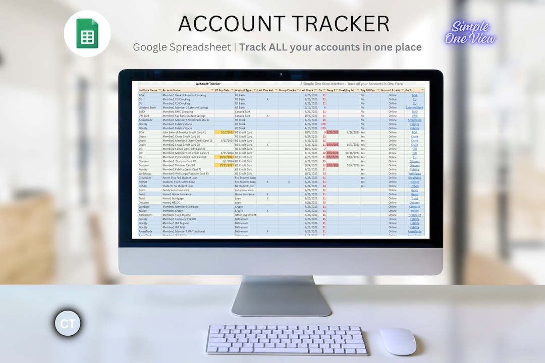 Account Tracker for Effortless Account Management, Time Saver, No ...