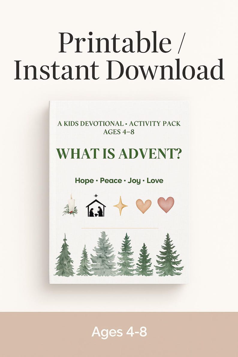 Kids Advent Devotional, Christian Activity Printable, Christmas Bible ...