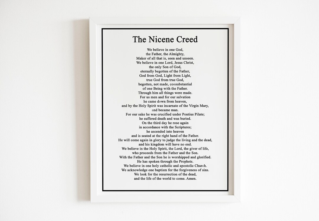 The Nicene Creed Print Wall Art Decor Print Poster of Famous ...