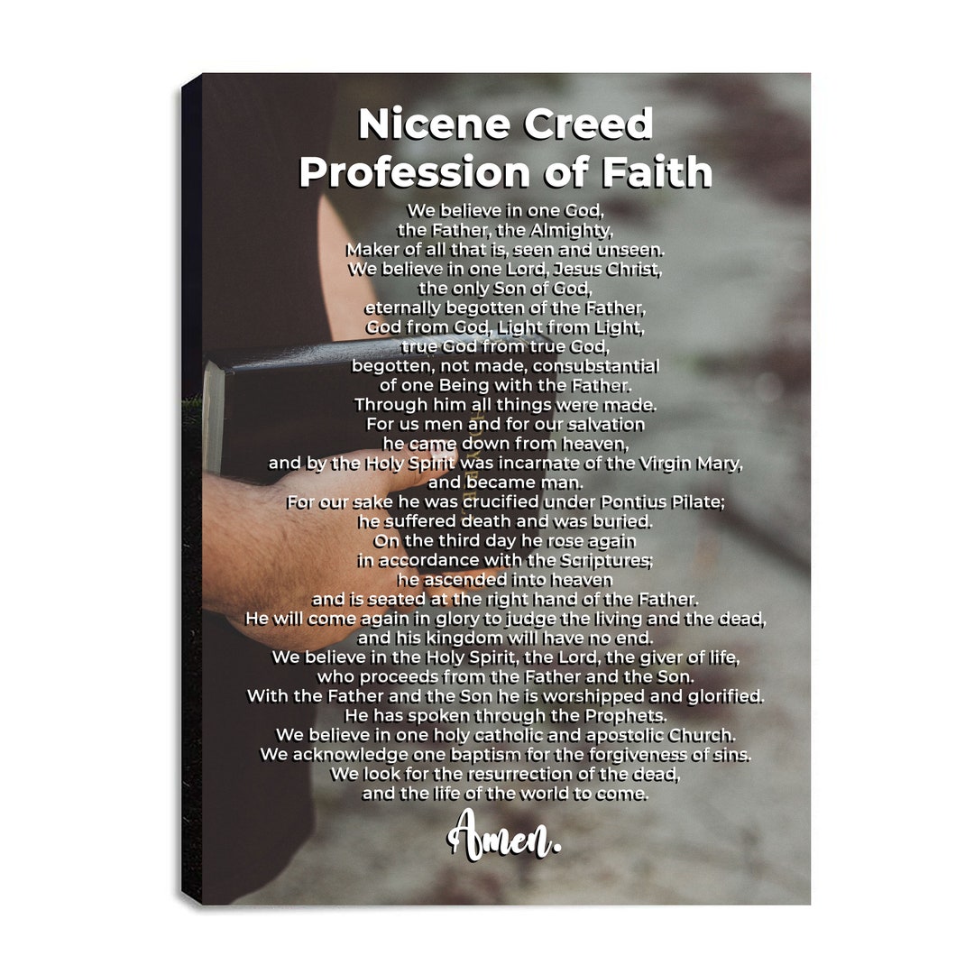 Nicene Creed Profession of Faith - Motivational Wall Art, Inspirational ...
