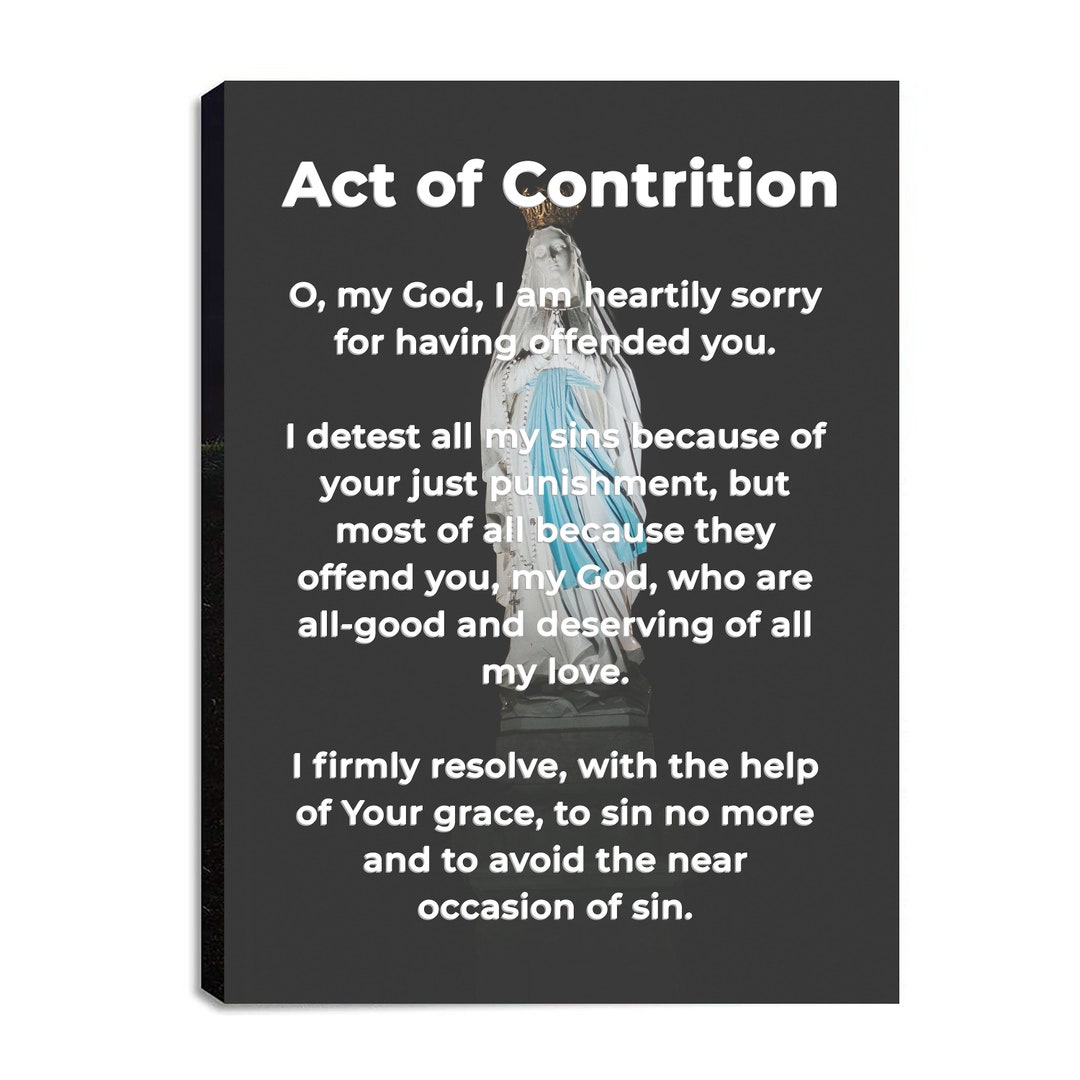 Act of Contrition | Motivational Wall Art, Inspirational Wall Art, for ...
