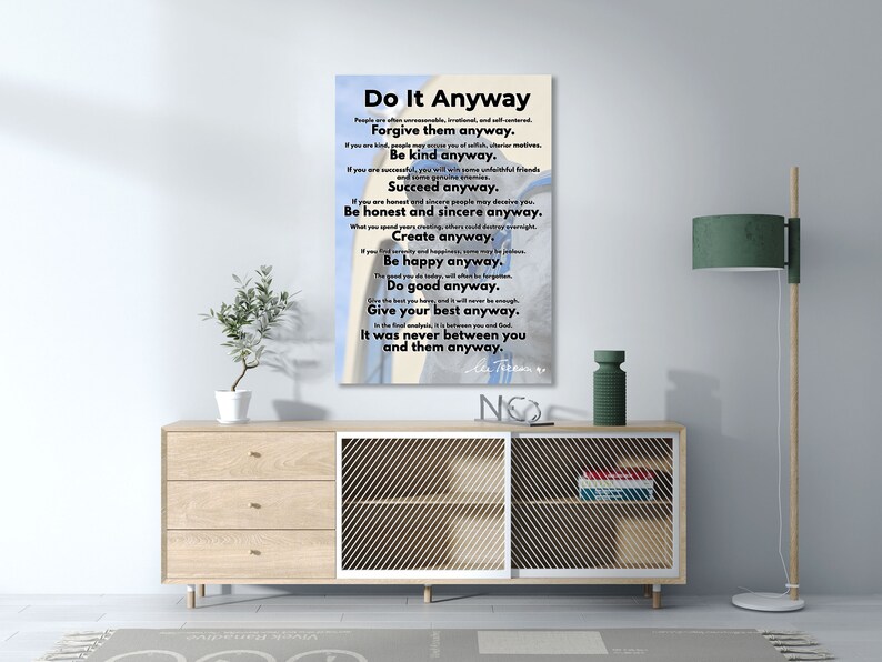 Do It Anyway - Motivational Wall Art, Inspirational Wall Art, for ...