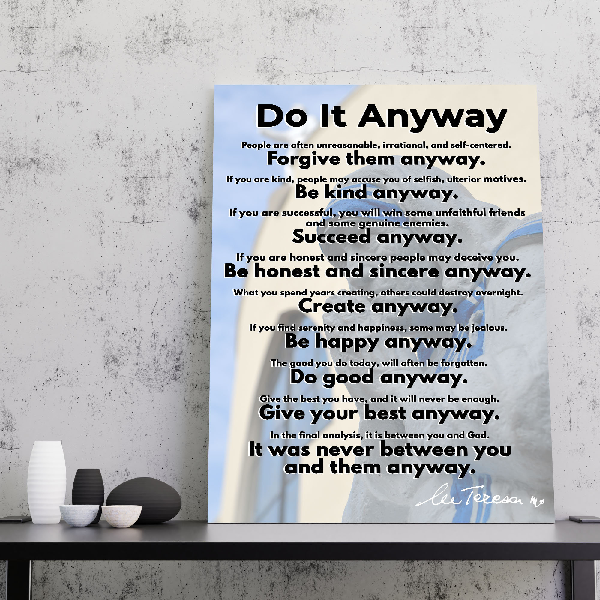 Do It Anyway - Motivational Wall Art, Inspirational Wall Art, for ...